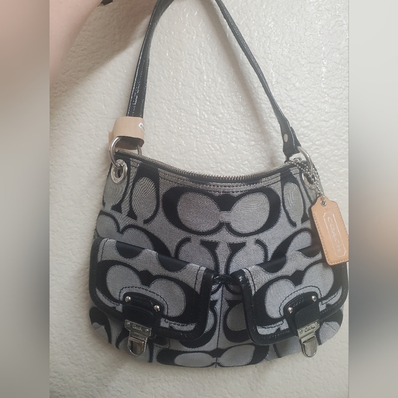 Coach | Bags | Coach Handbag Silver And Black | Poshmark